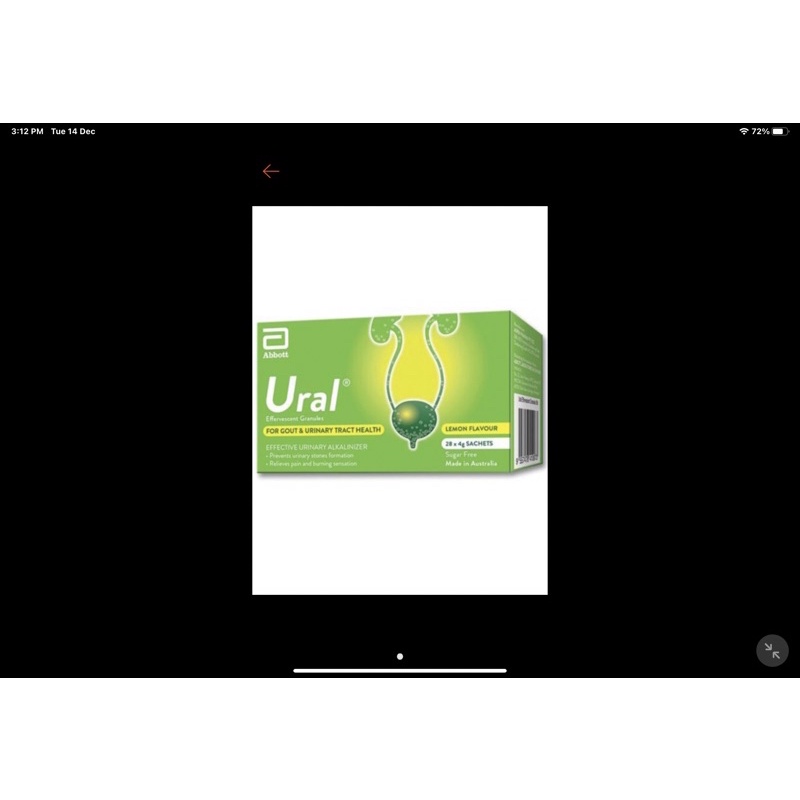 Ural Effervescent Granules lemon flavour (28 x 4g) kencing kerap ...