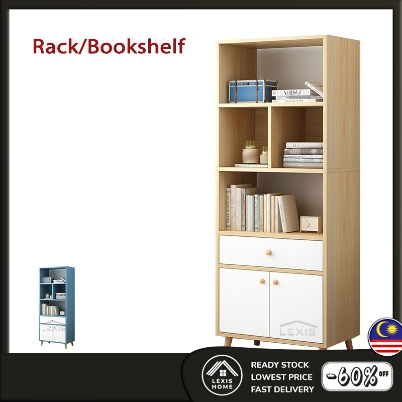LEXIS Utility Shelf Bookshelf Storage Cabinet Nordic Modern Style ...