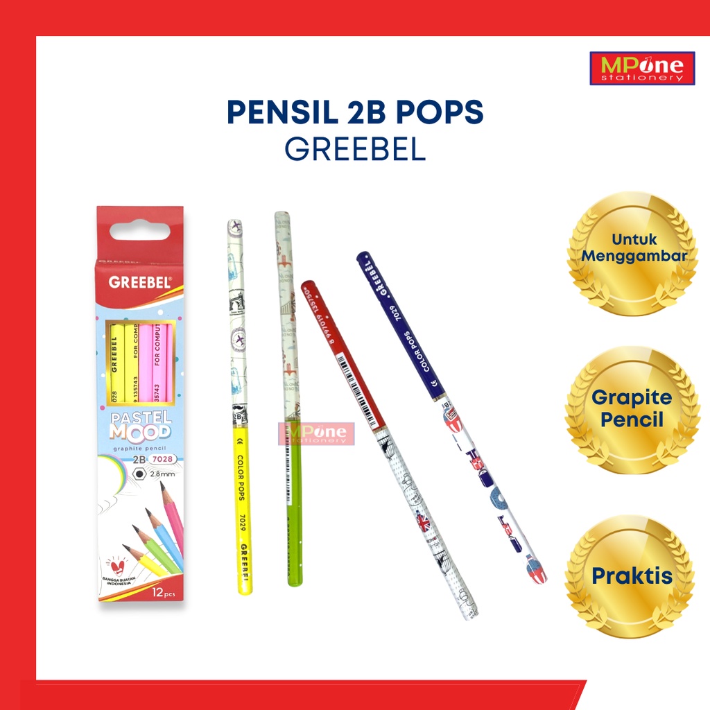 (1 PACK) Greebel Pencil / Greebel Graphite Pencil / Greebel Graphite 2B ...