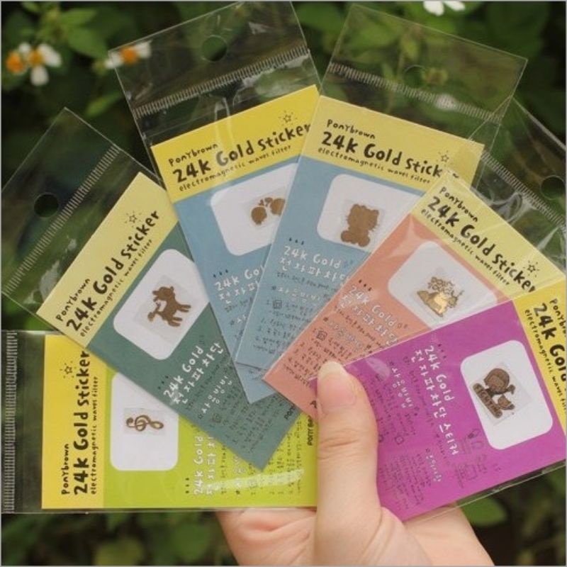 24K Anti Radiation reduce phone gold sticker Radiation Sticker 24K ...