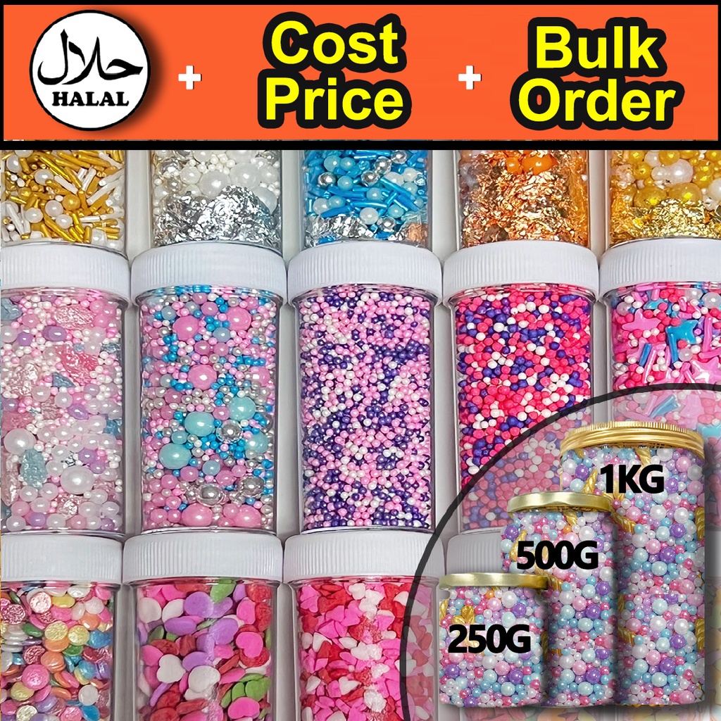 《250g/500g》Halal Sprinkles Cake Decoration Manik Kek Murah Cake Topping ...