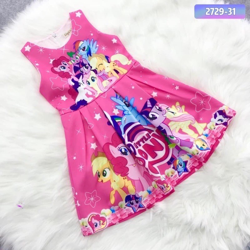 My Little Pony Dress Girl Cartoon Pink Tsum Tsum Mickey Minnie Gown ...