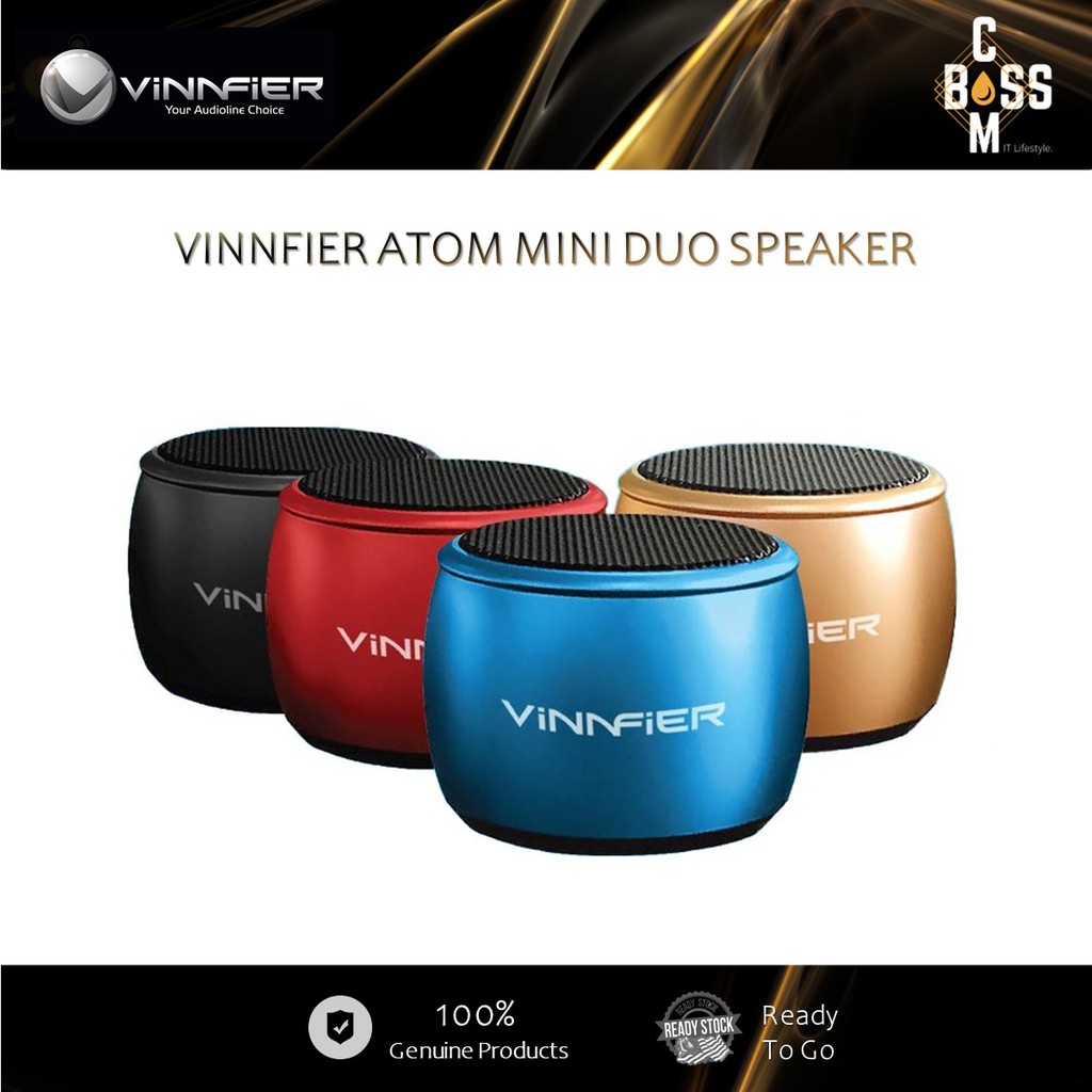 *ORIGINAL* VINNFIER ATOM MINI DUO WIRELESS BLUETOOTH SPEAKER | Shopee ...