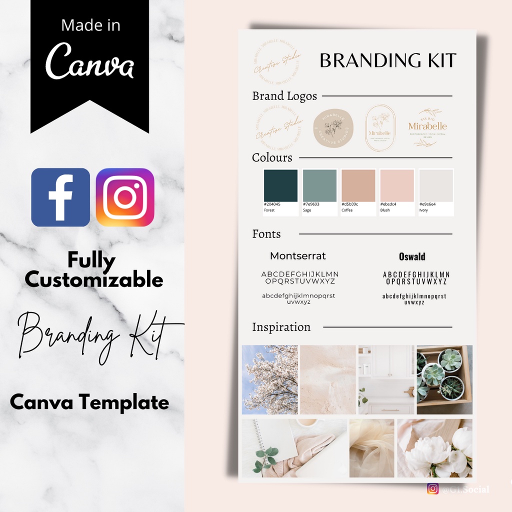 Fully Customizable Brand Kit | Canva Template | Branding Design | Branding Kit | Basic Branding ...