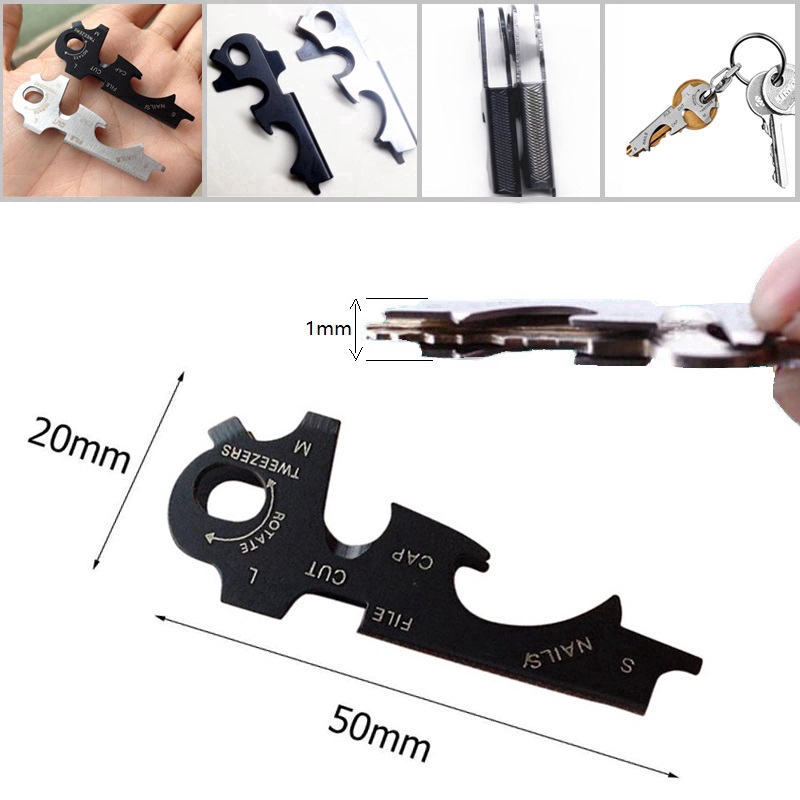 8 tool in 1 key ring keychain clip multi multitool multipurpose ...
