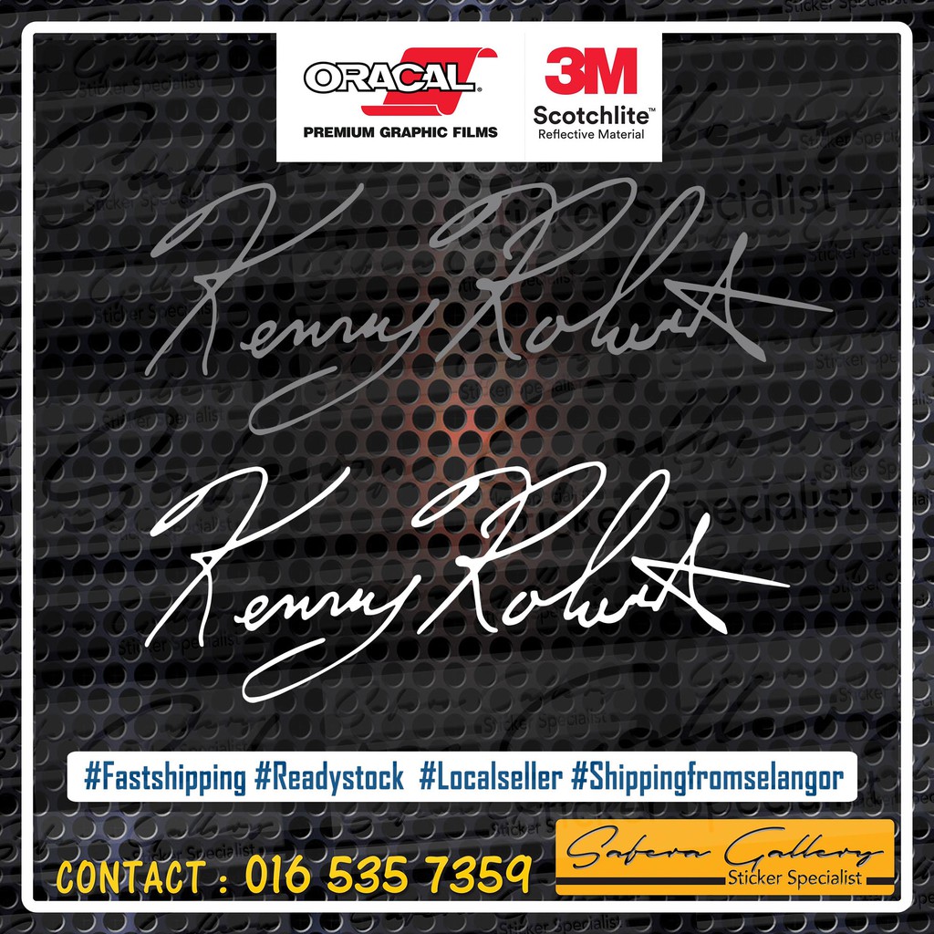 kenny robert sign - signature sticker cutting - sticker potong | Shopee ...