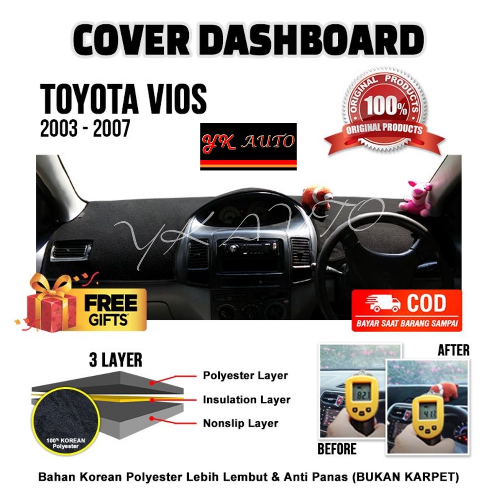 Toyota Vios Gen1 Premium Dashboard Cover Vios Gen1 Dashboard Cover YK ...