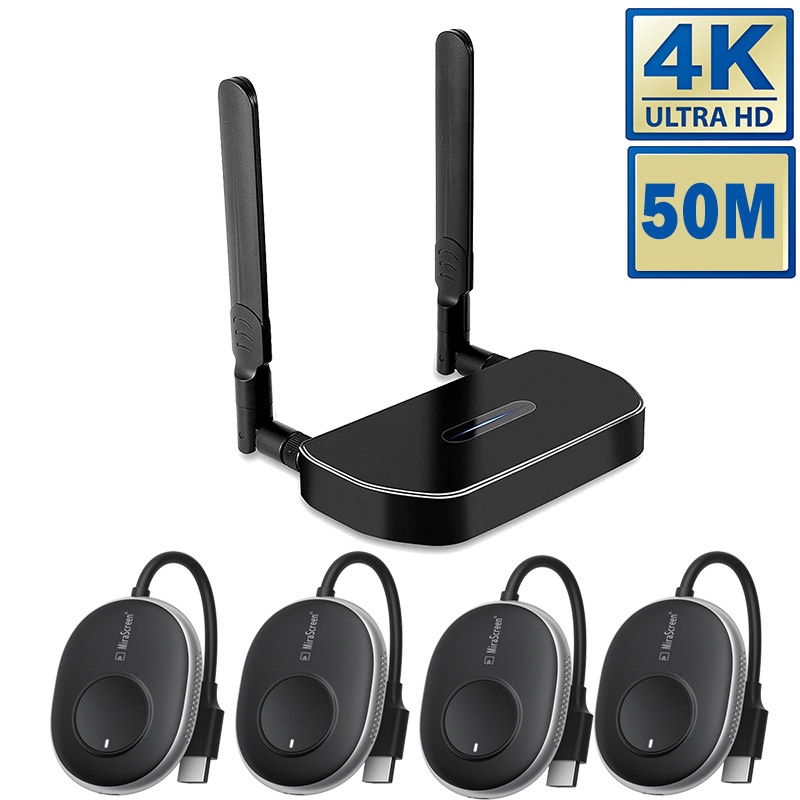 Wireless HDMI Transmitter and Receiver Kits Full HD 4K@30Hz 5GHz 164ft ...