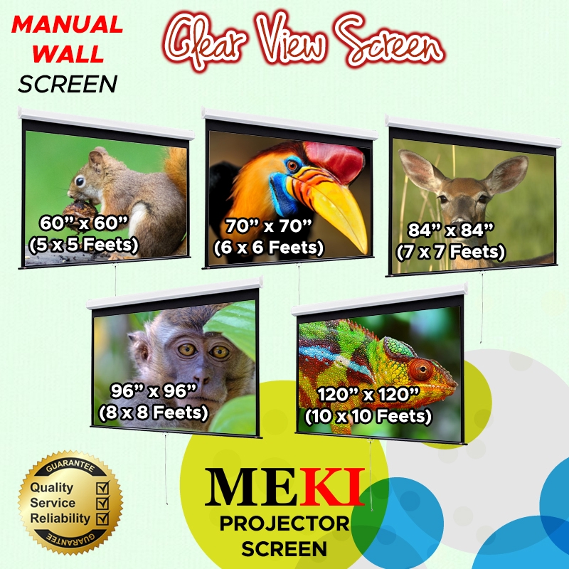 MEKI (Original) Multi Size Quality Projector Screen Solid Series Matte ...