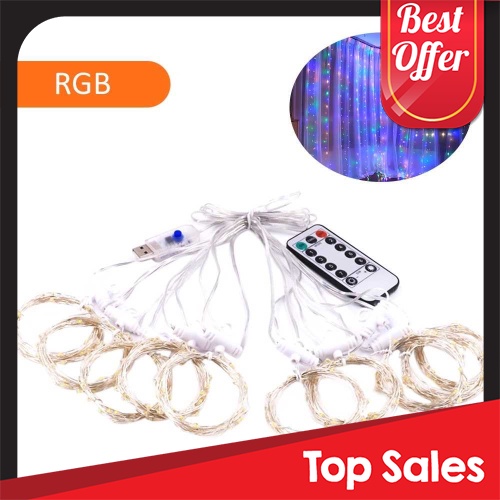 D C 5 V 5 W 300 L-EDs Fairy Curtain Light S-tring Light with Remote ...