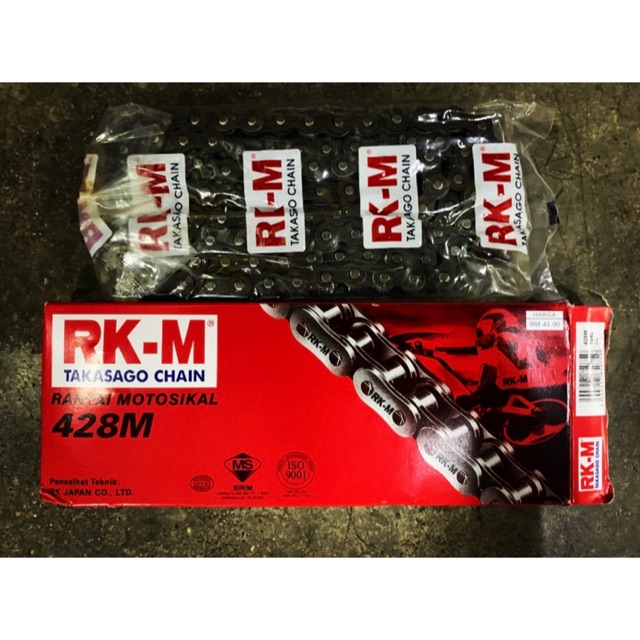 (🔥READY STOCK🔥) RKM CHAIN 428M X 96L 104L 108L 114L 120L 128L 132L 💯 ...