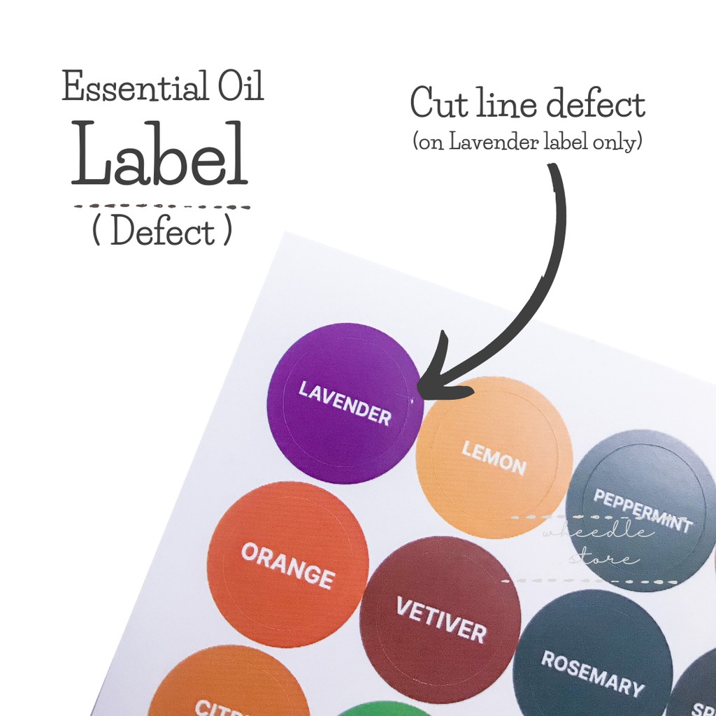 Essential oil label sticker Young Living (DEFECT : CUT LINE DEFECT ...