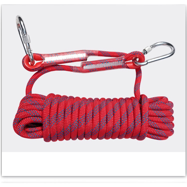 【COD】 10m/20m/30m Climbing Rope Static Utility 2 Carabiners for Outdoor ...