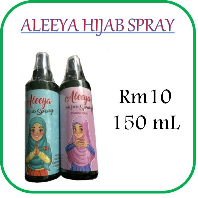 ALEEYA HIJAB SPRAY PENGERAS TUDUNG HIJAB SPRAY*with free gift* | Shopee ...