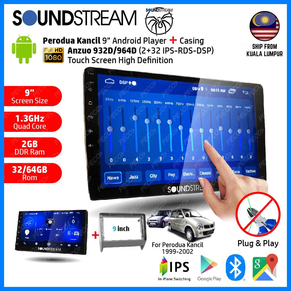 Soundstream Android Player - 9” Touch Screen High Definition Car ...