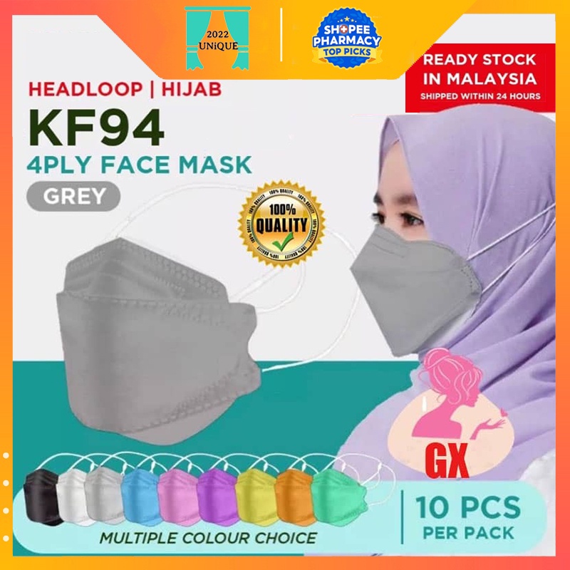 ZOCN mask kf94 50pcs 4ply Face Mask Earloop Headloop Hijab Mask Comfort ...