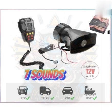 SIREN POLIS BOMBA AMBULANS 7 Tones 12V 7 Sound Talking Horn Car Truck ...