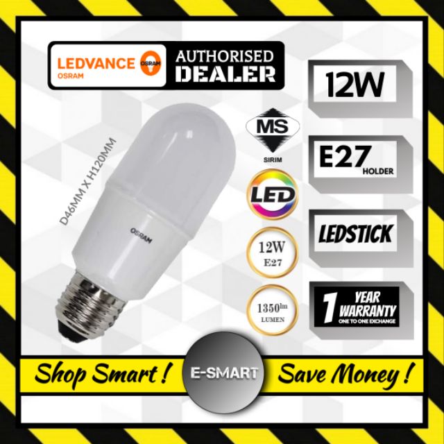 10PCS X OSRAM 12W LED VALUE STICK 12W 865 DAYLIGHT 840 COOL WHITE ...