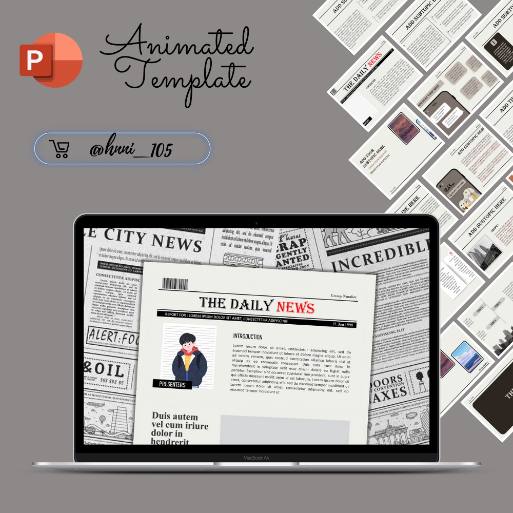 Newspaper Style PPT Template 🔥 (Animated) | Shopee Malaysia