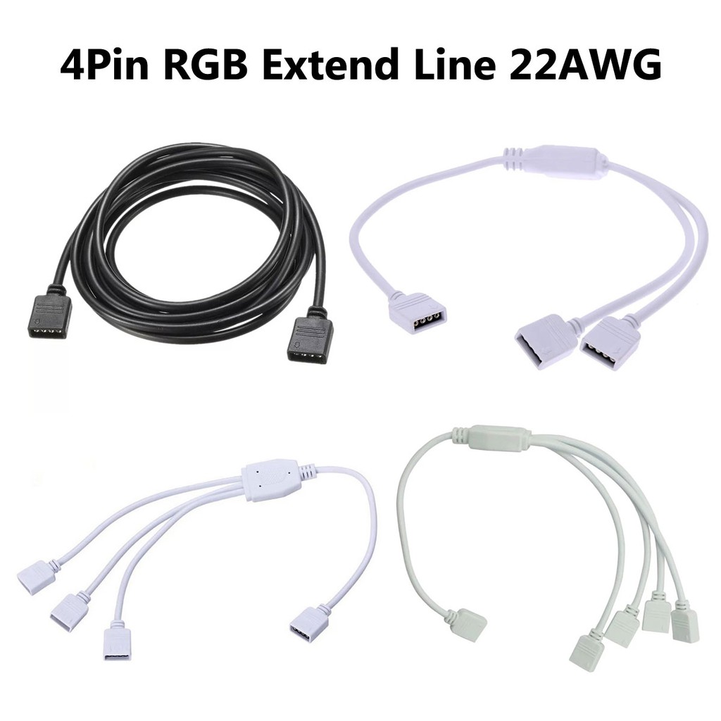 4Pin RGB LED Strip Female Connector 1to1 1to2 1to3 1to4 Splitter ...
