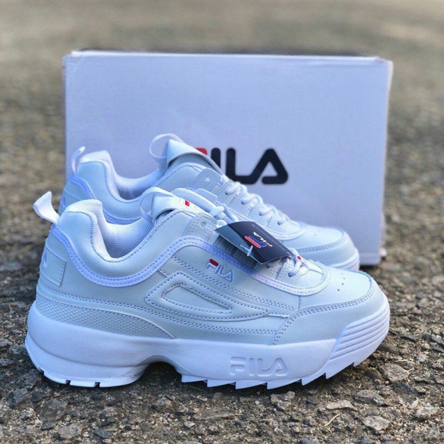 FILA DISTRUPTOR ALL WHITE ( LOGO WHITE ) | Shopee Malaysia