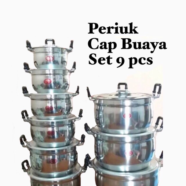 🔥 ( HARGA GUDANG!!) Periuk Cap Buaya 9 set | Shopee Malaysia