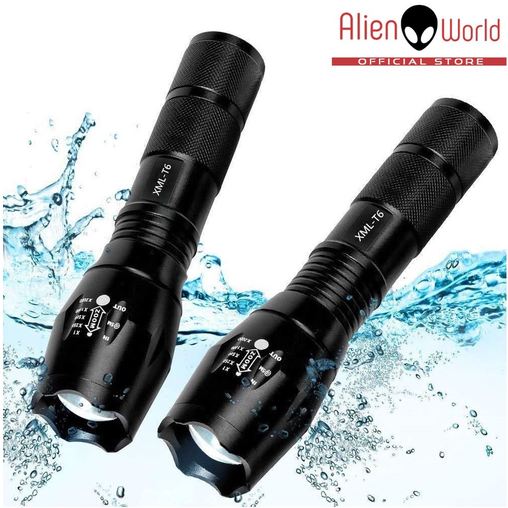 Cree XML T6 LED Torchlight | Super-Bright 2000 Lumen | Flashlight | 5 Modes Torch Light | Black ...