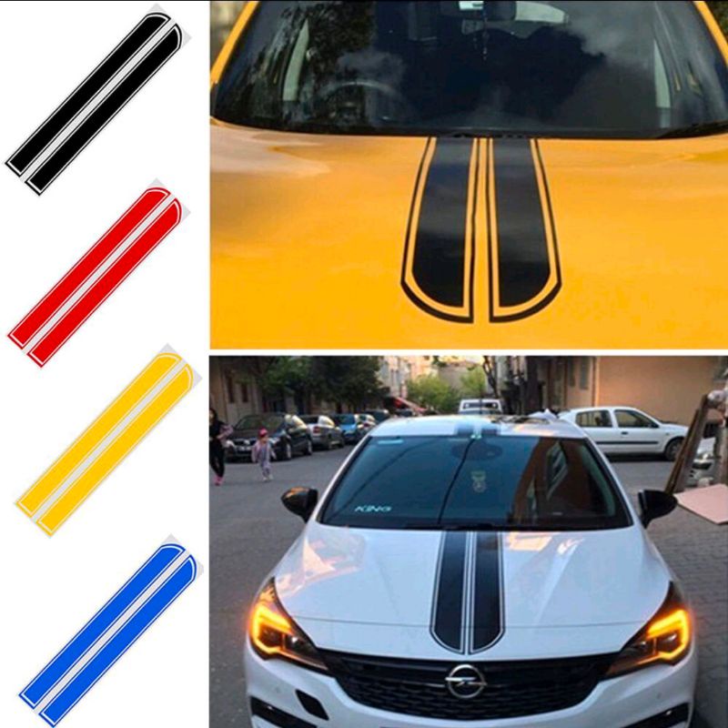 Auto Car Racing Rally Dual Stripes Hood Side Roof Tail Stickers sticker ...
