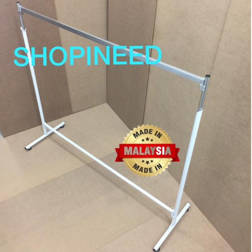 Clothes Dismantle Stand L3'ft/ White & Silver / Clothes Rack/ Baju Rak ...