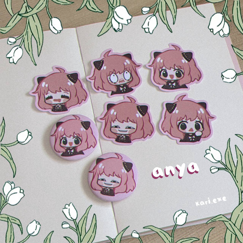 spy x family anya forger stickers & stardust badges | kari.exe cute ...