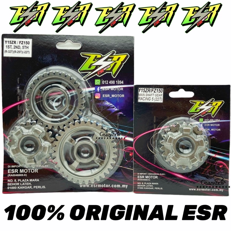 ESR MOTOR 100% ORIGINAL RACING GEAR BOX Y15ZR/LC135 5S/FZ150/W125/WAVE ...