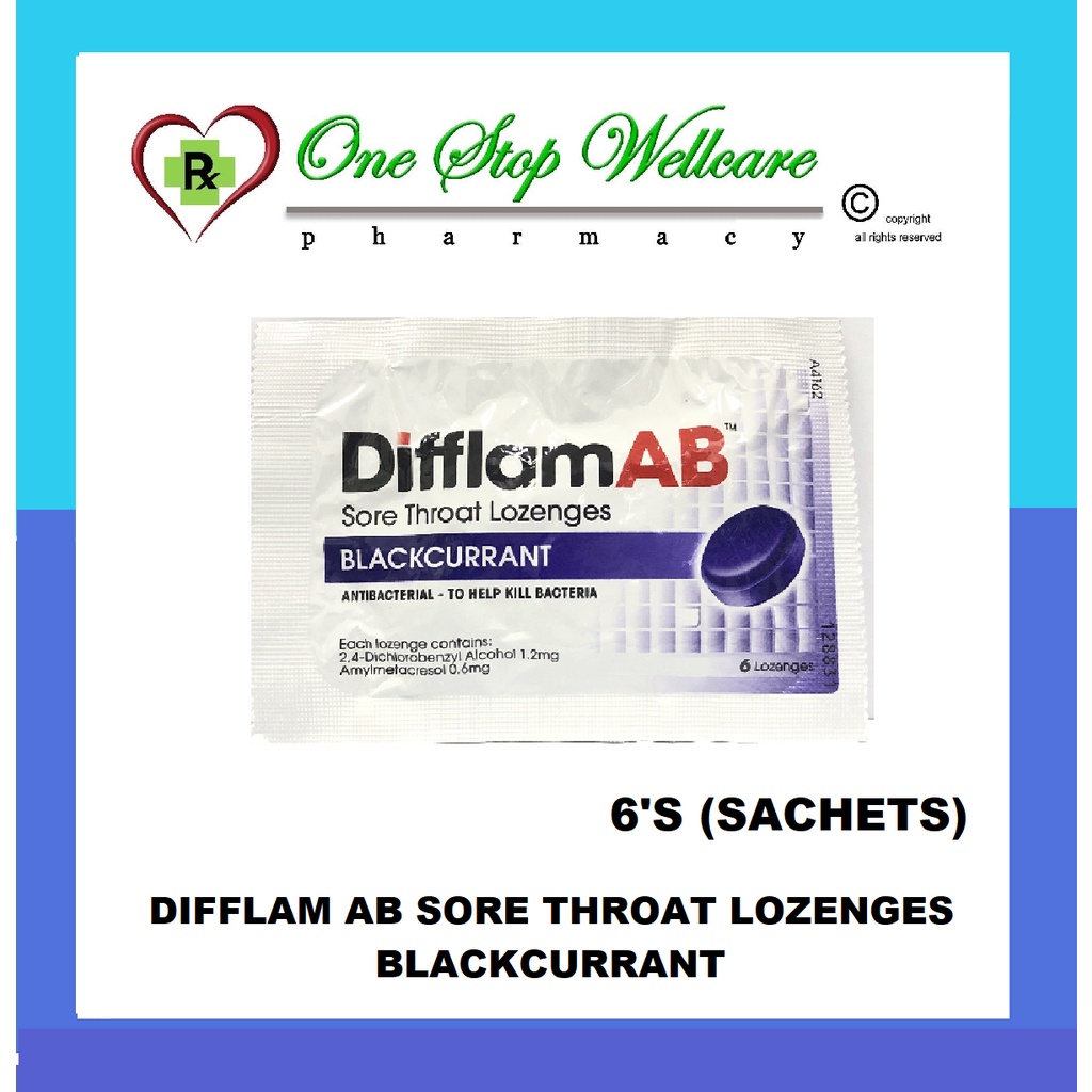 DIFFLAM AB SORE THROAT LOZENGES (ORANGE /BLACKCURRANT /LEMON /HEXTRA ...