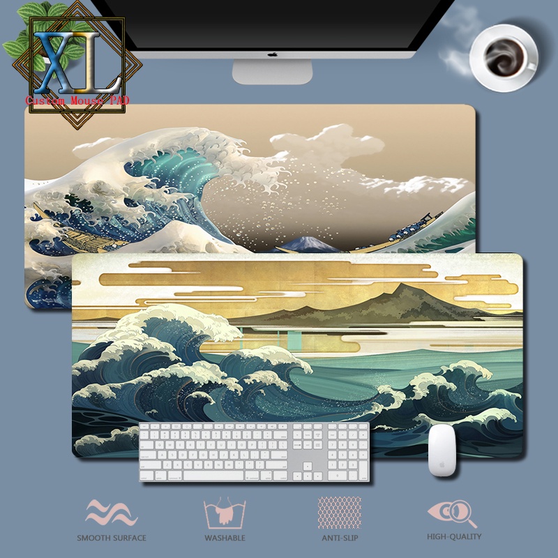 XL Custom Gaming Mouse Pad Surfing in Kanagawa Art Mouse Pad - Extra ...