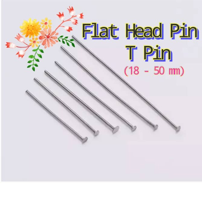 25grams ,T Pin, Flat Head Pin 18mm to 50mm for Jewerly Making Beading ...