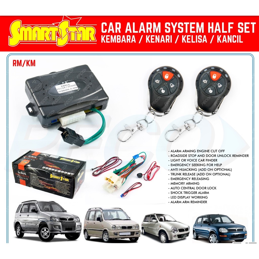 KANCIL/KELISA/KEMBARA/KENARI CAR ALARM SYSTEM | Shopee Malaysia
