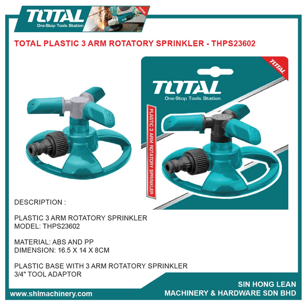 TOTAL Plastic 3 Arm Rotatory Sprinkler - THPS23602 | Shopee Malaysia