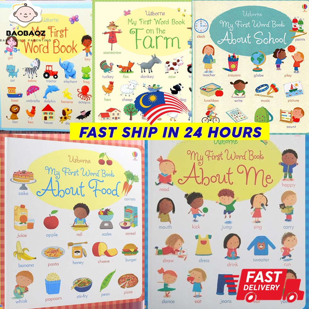 5 in 1 FULL Set USBORNE My First Word Book English Children Activity ...