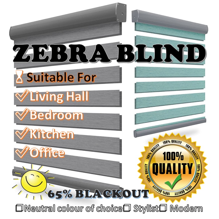 Double Layer Zebra Blind / Customize Dimension / Combi Blind 17 Colors ...