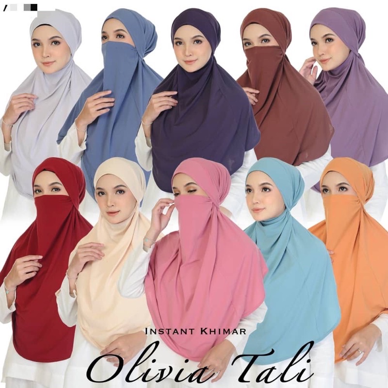 Tudung instant hijab bergo french khimar milano veil Sarung tali ...