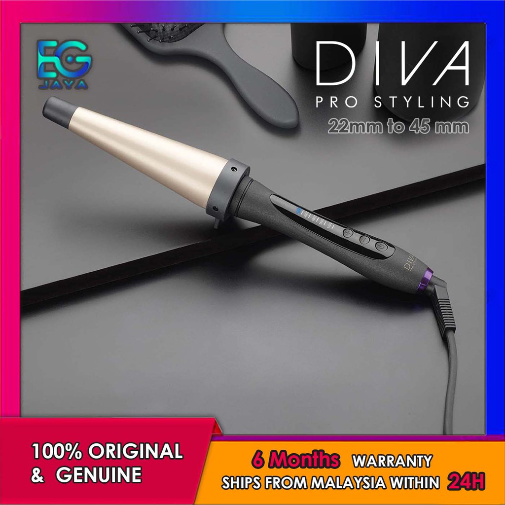 Diva Pro Styling Digital Wand (22-45mm) with Macadamia, Argan Oil ...