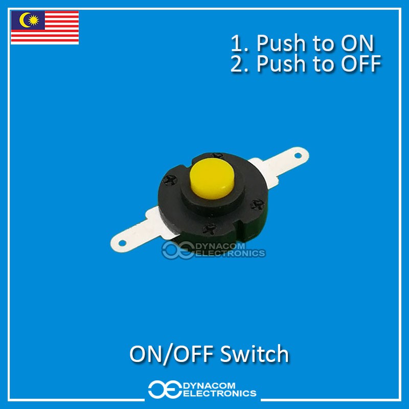 Mini Push-ON / Push-OFF Button Self Locking Switch DIY [Suis Tekan ON ...