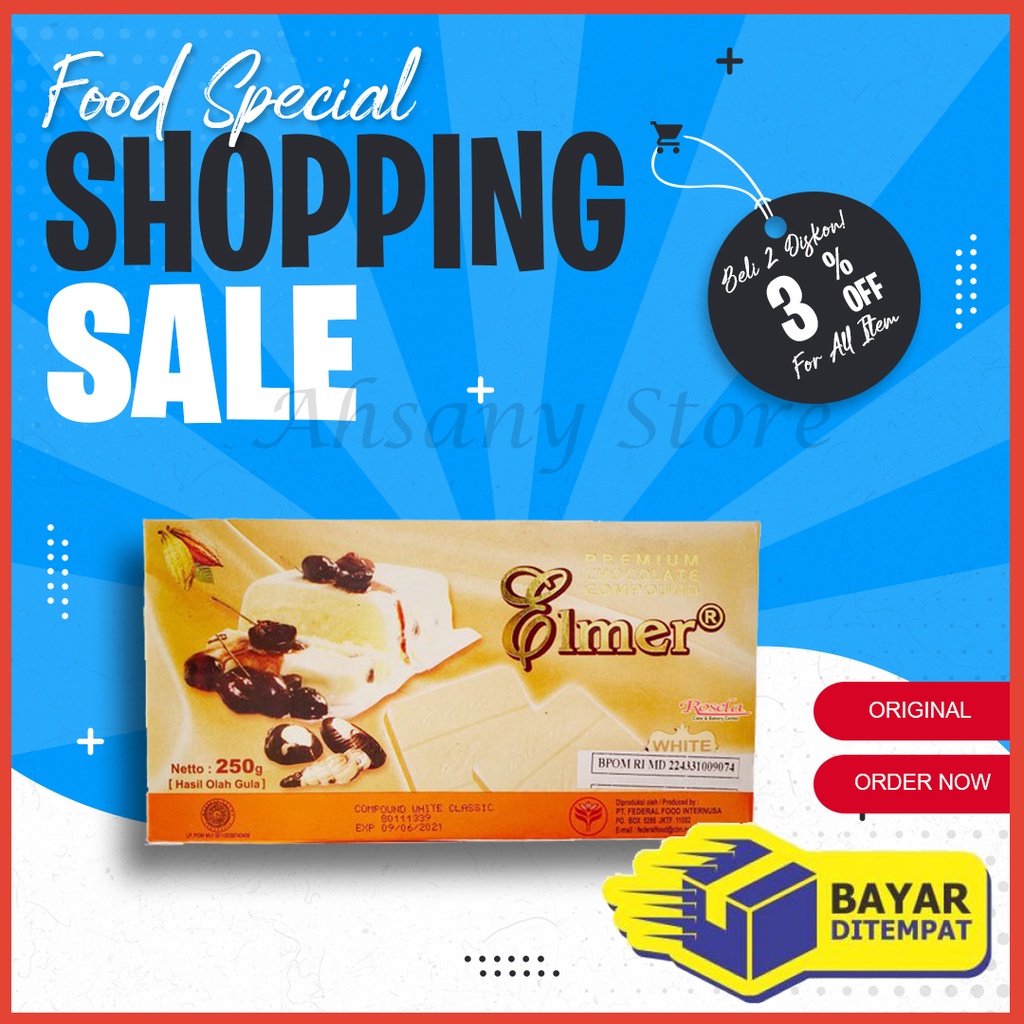 Elmer White Compound Classic Chocolate Bar 250gr | Shopee Malaysia
