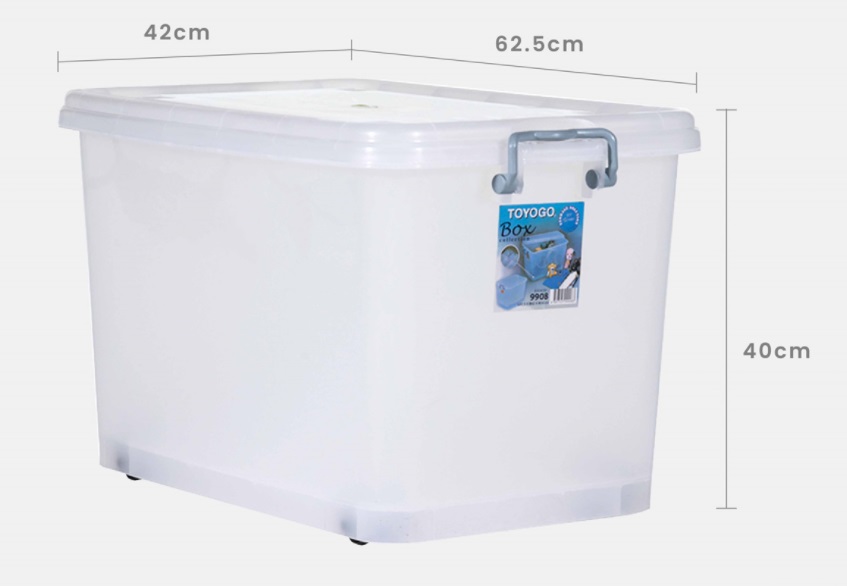 Toyogo 63 Lit Storage Box With Cover and Wheel/ Bekas Plastik Beroda ...