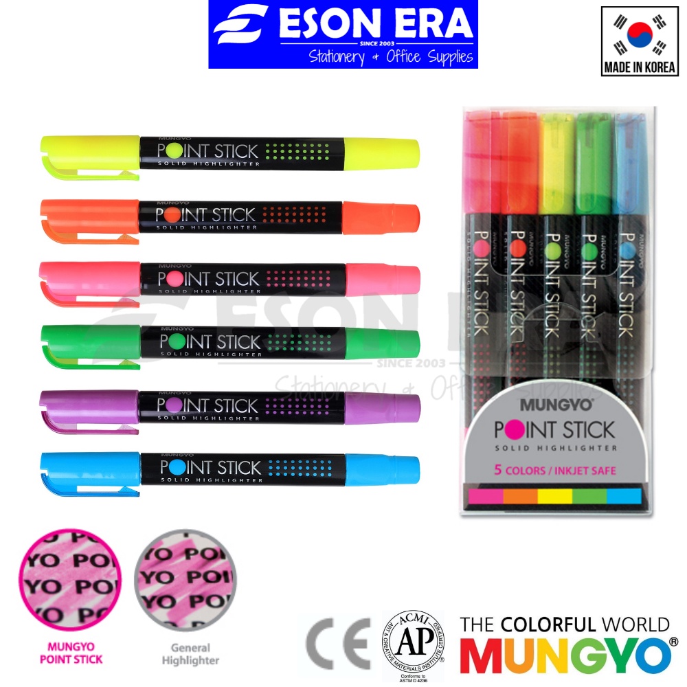 Mungyo Highlighter Gel Point Stick Solid Highlighter 6colors | Shopee ...