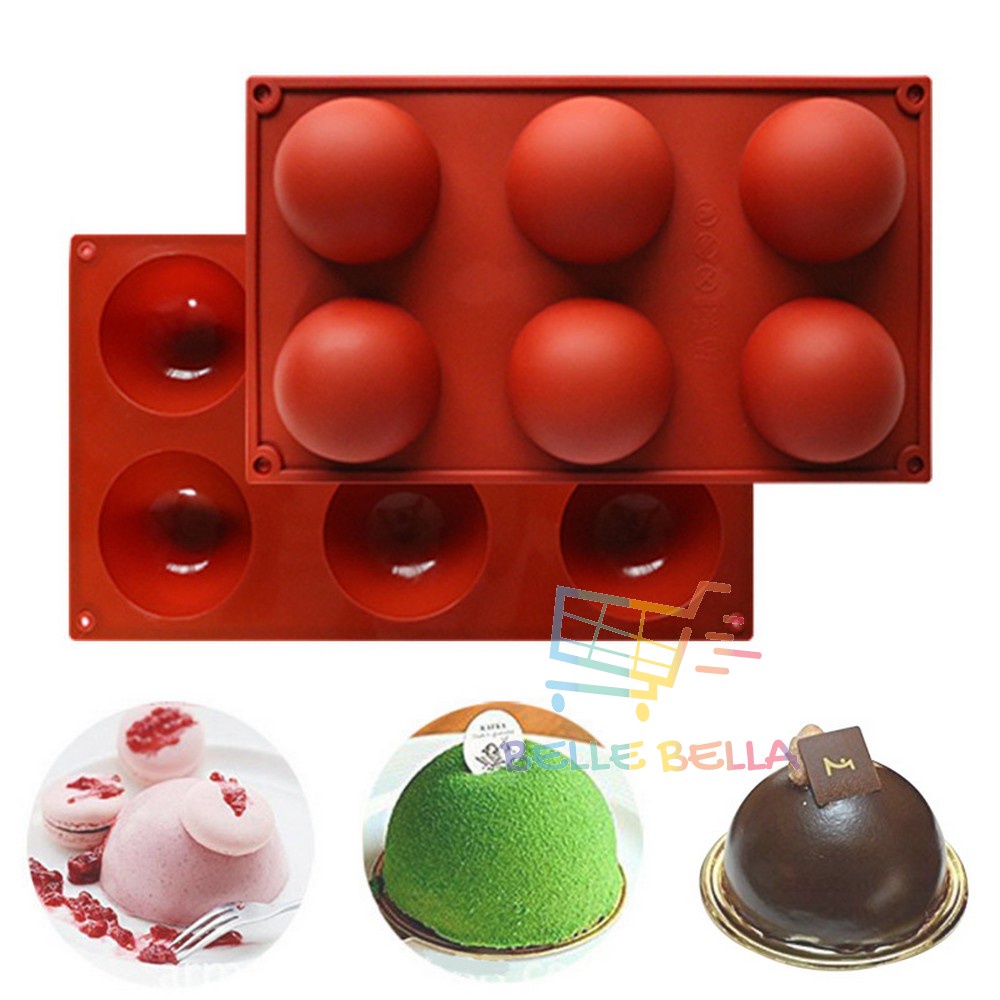HALF ROUND BALL SHAPE SILICONE MOULD MOUSSE CAKE BAKING PAN JELLY ...
