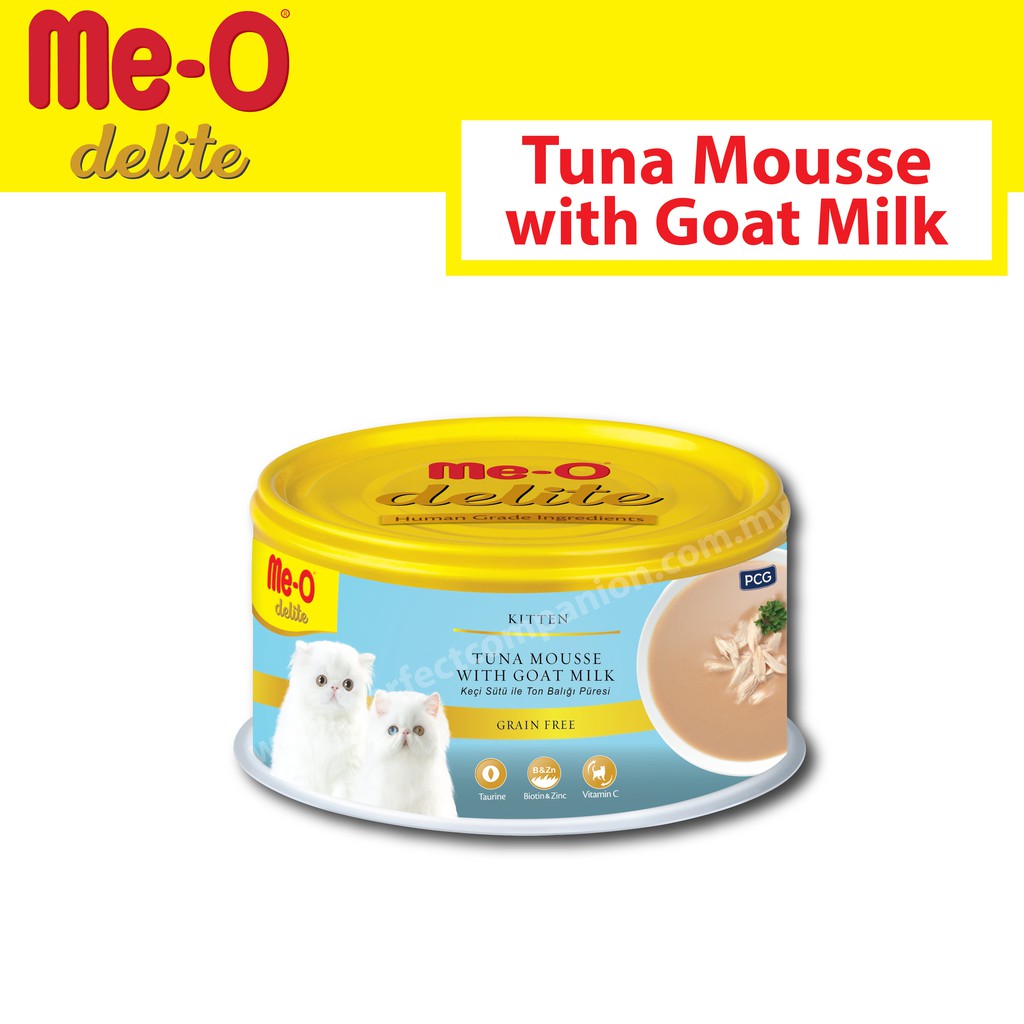 MeO Delite Premium Kitten Canned - Tuna Mousse with Goat Milk (80g ...