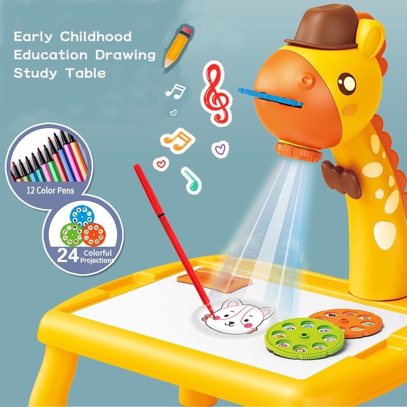 Kids Musical Projector Drawing Table (38CM x 30CM) Baby Art Learning ...