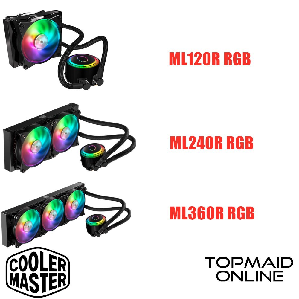 COOLER MASTER MASTERLIQUID ML240R/ ML360R RGB ALL IN ONE CPU COOLER ...
