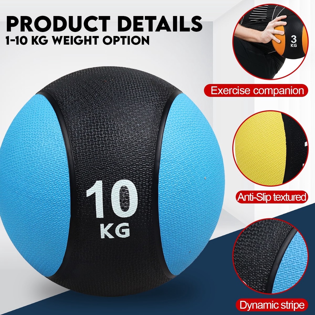 Medicine Ball Rubber Gravity Bounce Bouncing Muscle Balls 1kg - 10kg ...