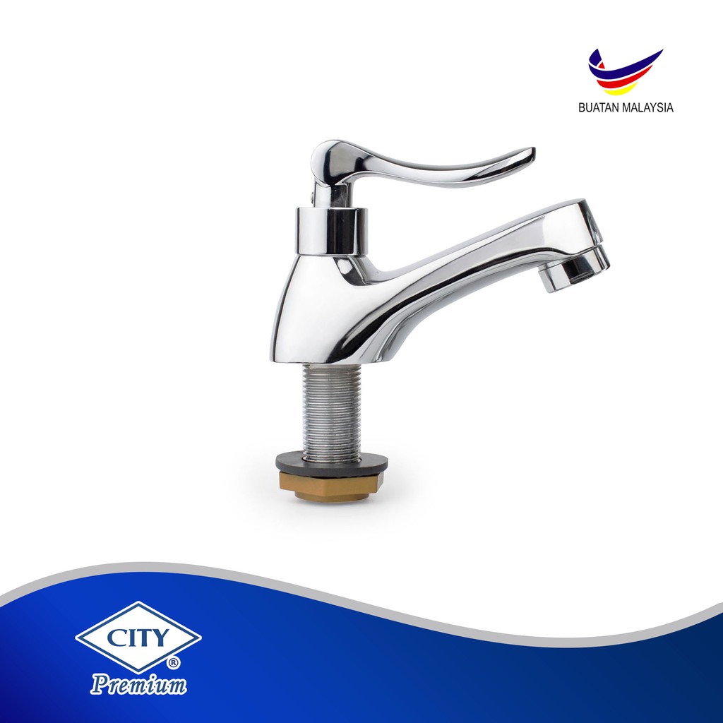 (CITY) Full Brass Chrome Basin Pillar Tap | Shopee Malaysia